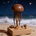 Artistic Rotating Jellyfish Wooden Music Box Rechargeable Plays 32 ...