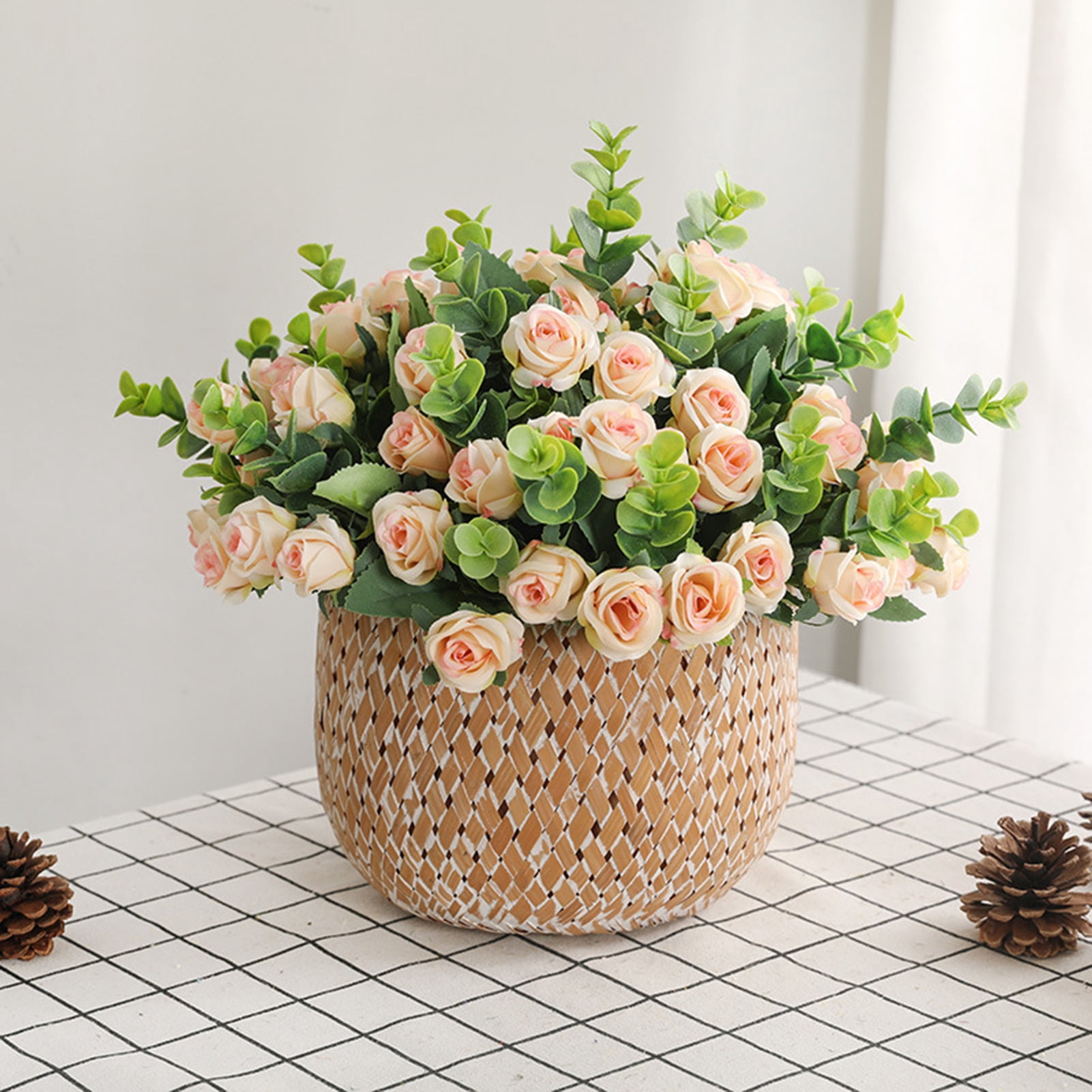 Hesroicy 5 Forks 11 Heads Imitation Rose Realistic Elegant DIY ...