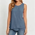 Cotton Linen Tank Tops for Womens Sleeveless Round Neck Tiered Layered ...