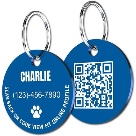 ZMLEVE Personalized Pet ID Tags Dog Tags - Stainless Steel QR Code ID ...