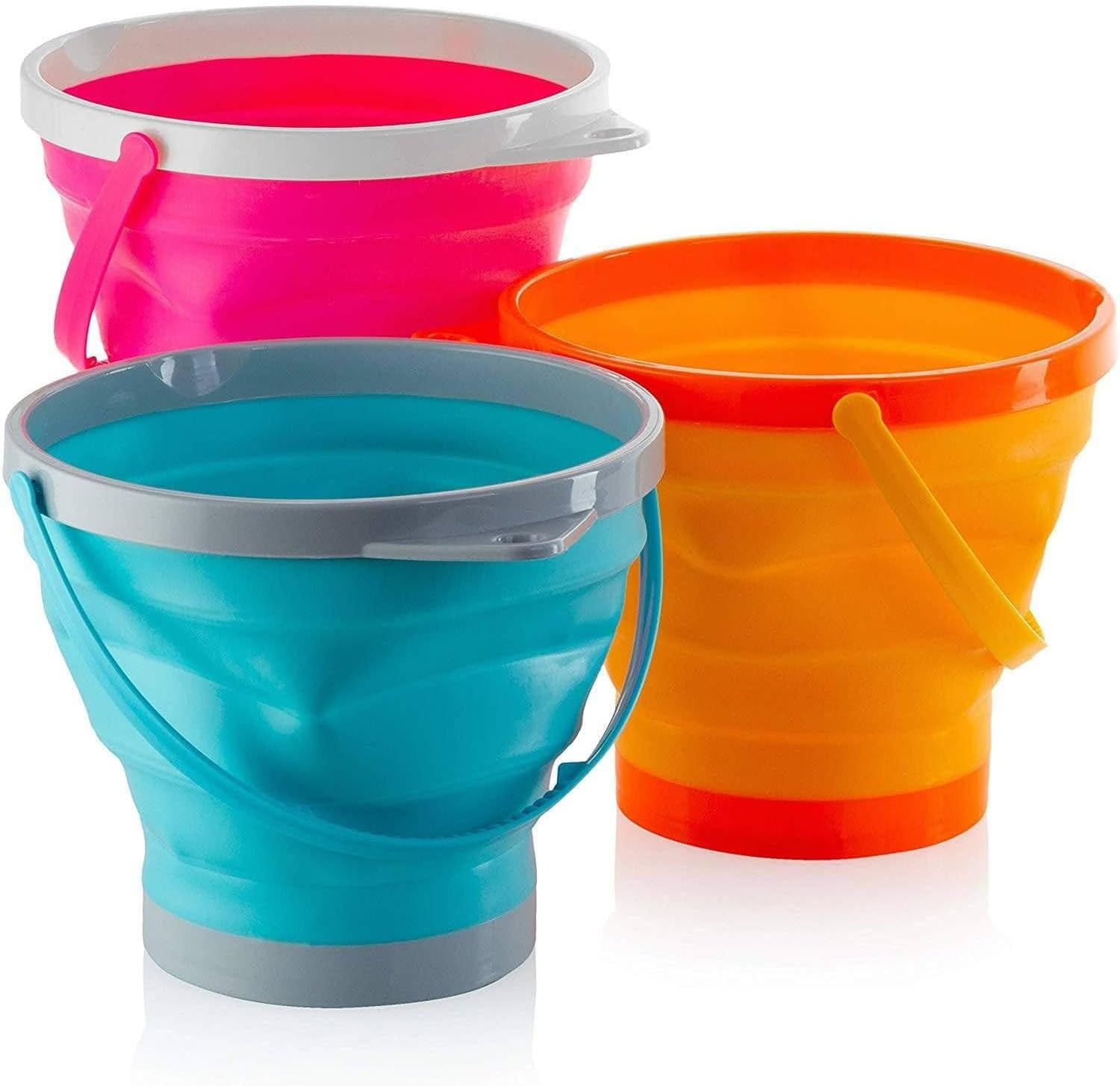 Foldable 10" Pail Buckets Silicone Collapsible Buckets Multi Purpose 5 ...