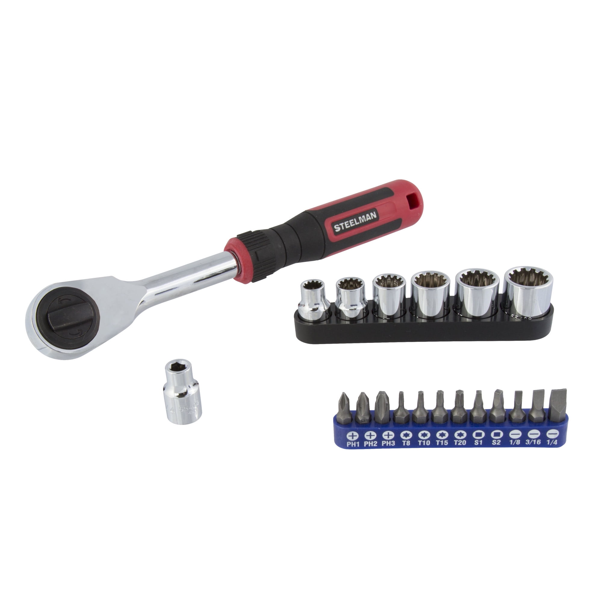 Steelman 20 Piece Extendable 3/8 in. Double Drive Ratchet Set 55402 ...