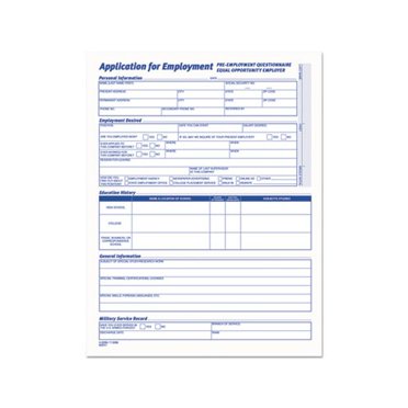 TOPS, TOP3288, Comprehensive Applications For Employment, 25 / Pack ...