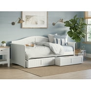 AFI Acadia Wood Twin Size Daybed Frame with 2 Storage Drawers White ...