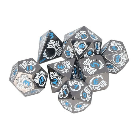 Polyhedral Dice Set, Number Rune Pattern 7 Pieces Random Easy Reading ...