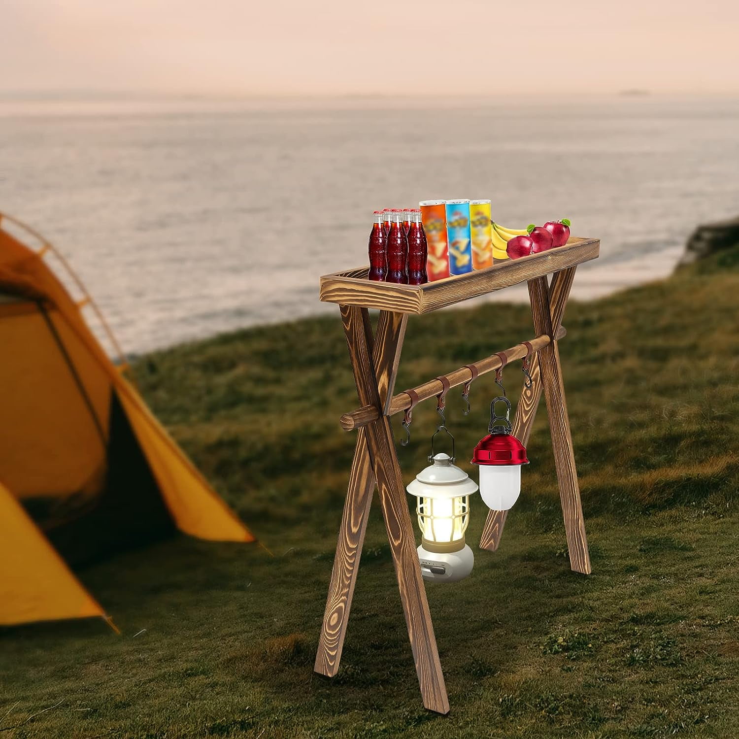 Fichiouy Portable Picnic Rack Storage Shelf/Rack,for Picnic, BBQ, Home ...