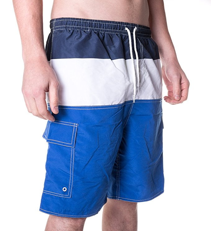 North 15 Men's Swim Trunks With Cargo Pokcets-5110-Nv-Ryl-Md - Walmart.com