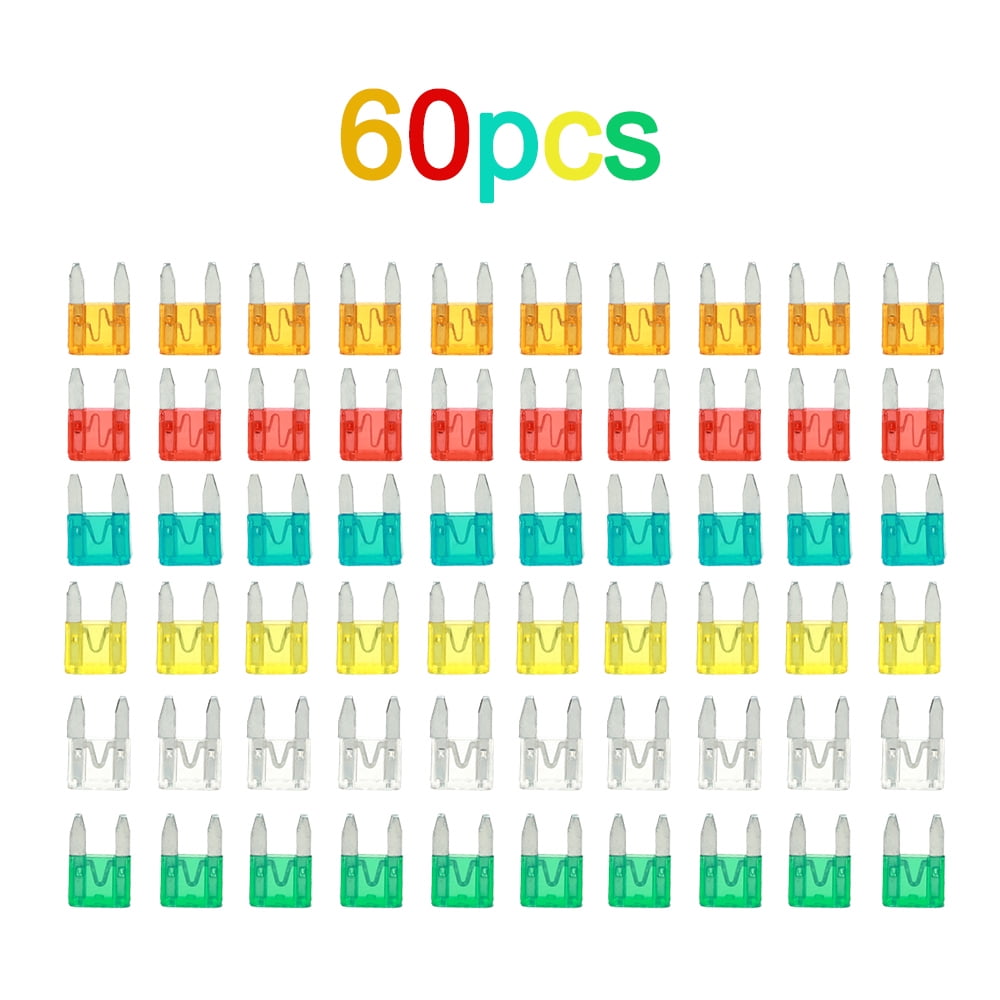 60pcs Mini Blade Fuses Auto Car Truck Assortment Fuse Kit with Box 5A ...