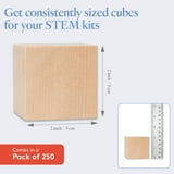 Unfinished Wood Cubes 2-inch, Pack of 250 Large Wooden Cubes for Wood ...