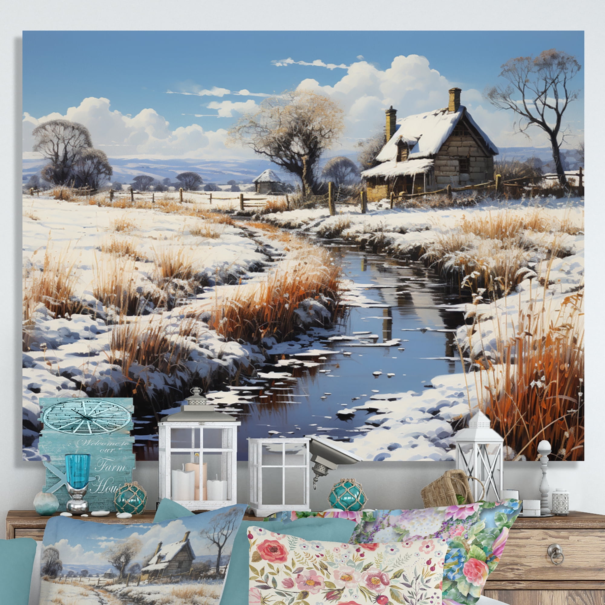 Click here for Designart Large Countryside Wall Art  Winter S Tou... prices
