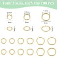 300Pcs 3 Styles 304 Stainless Steel Open Jump Rings Real 18K Gold ...