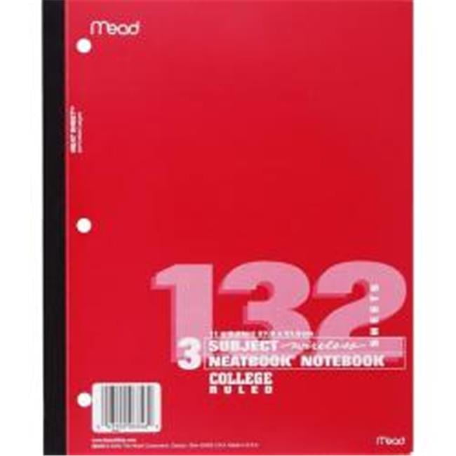 Merchandise 65210304 Mead Neatbook 3 Subject College Ruled Notebook, 11 ...