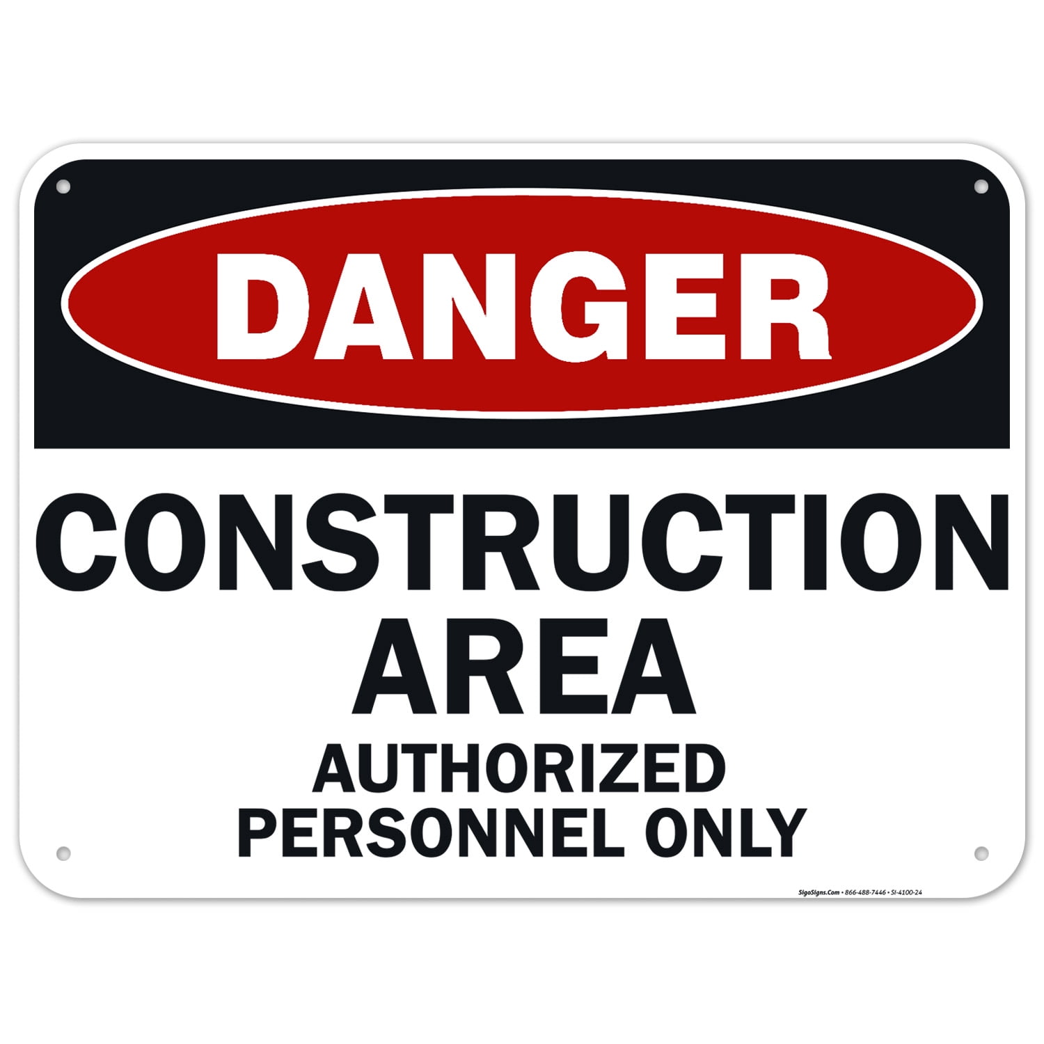 Danger Construction Area Sign, Authorized Personnel Only Sign ...