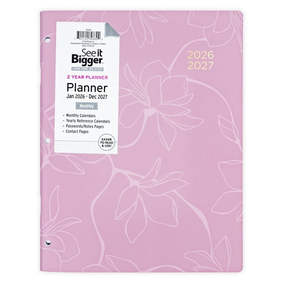 Office Depot Brand Monthly Planner, 9" x 11", Black, January 2026 to ...