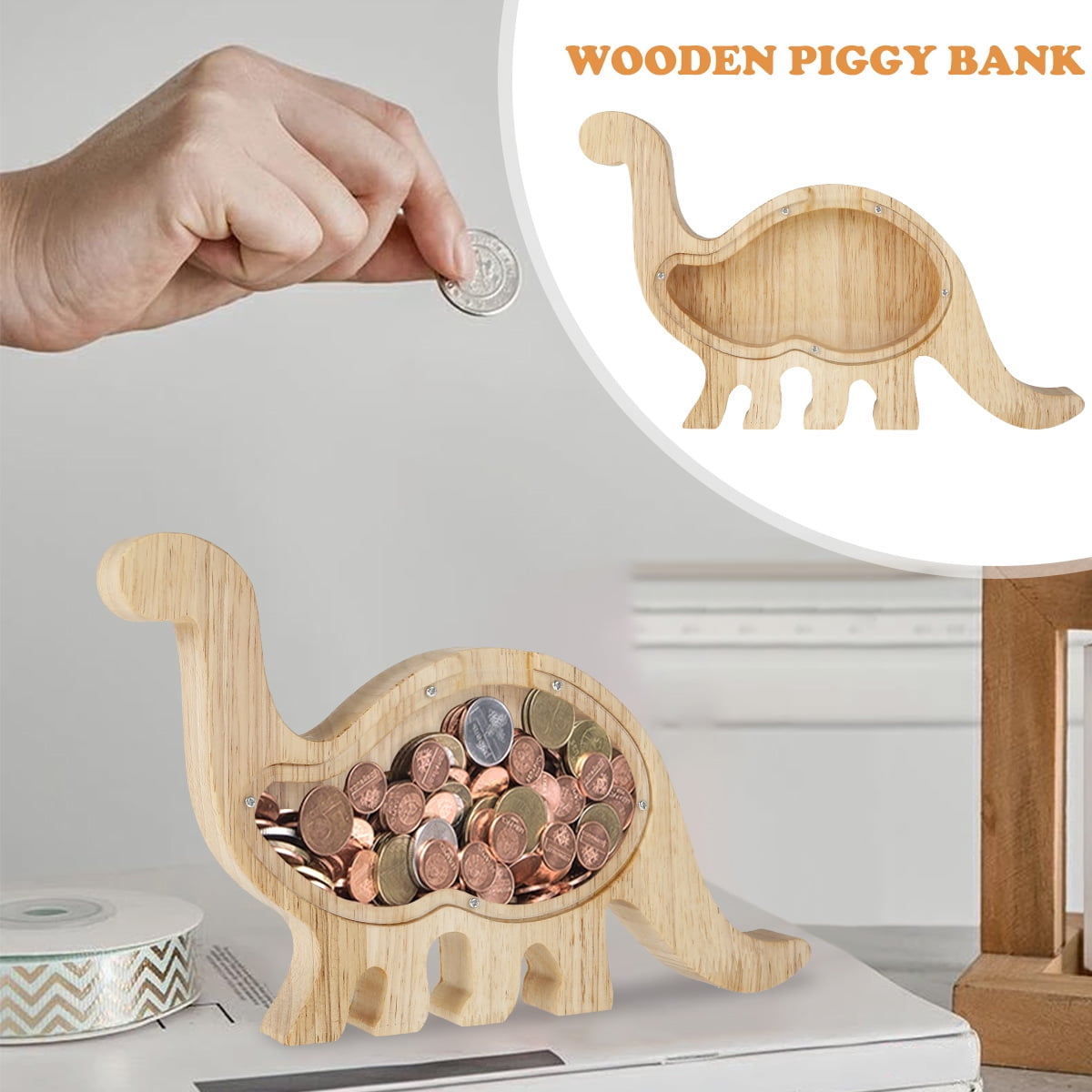 wooden coin bank boy and girl baby shower gift Letters personalized ...