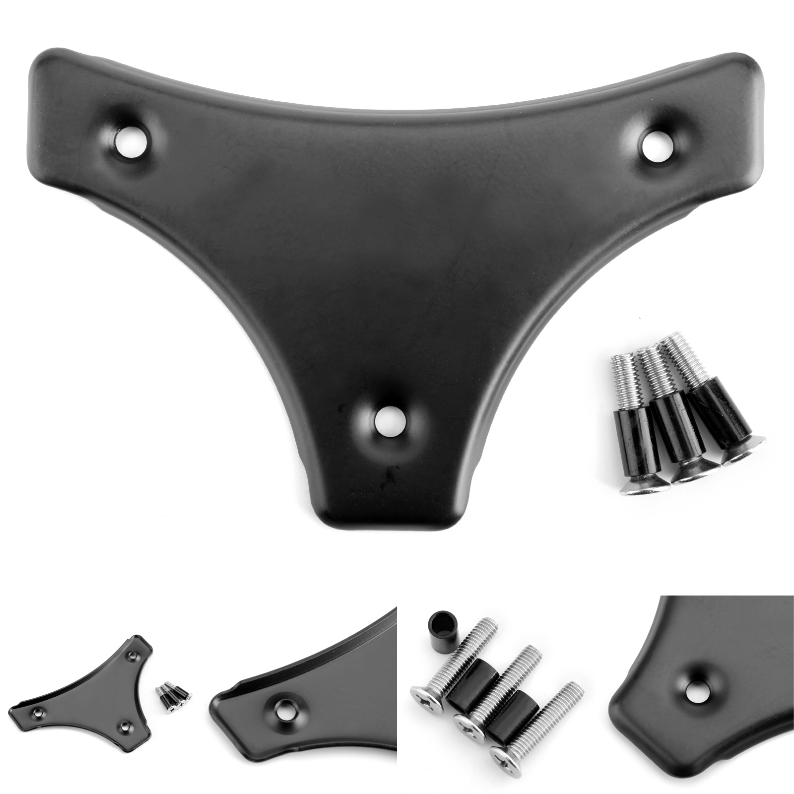 Motor Genic Black Sissy Bar Backrest Triangle Mounting Plate For ...