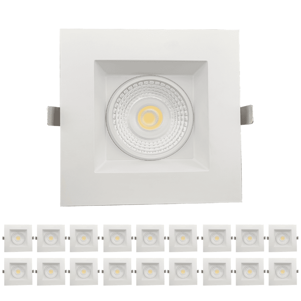 Perlglow 18 Pack 6 inch Gimbal Square Downlight Luminaire, LED Recessed ...