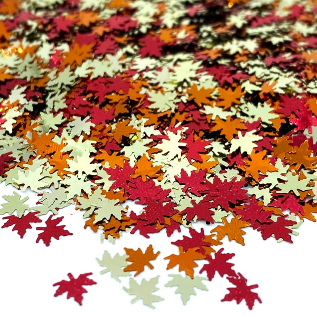 Fall Leaves Glitter Shapes Autumn Leaves Confetti (1 ounce / 28 grams ...