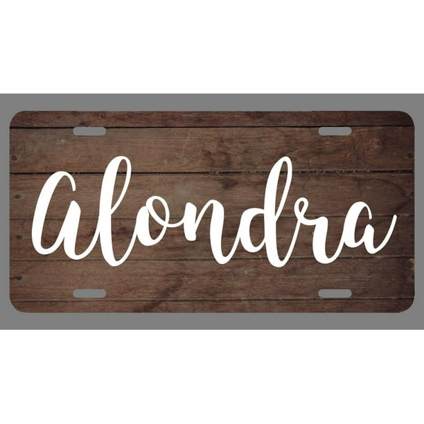 Alondra Name Wood Style License Plate Tag Vanity Novelty Metal | UV ...