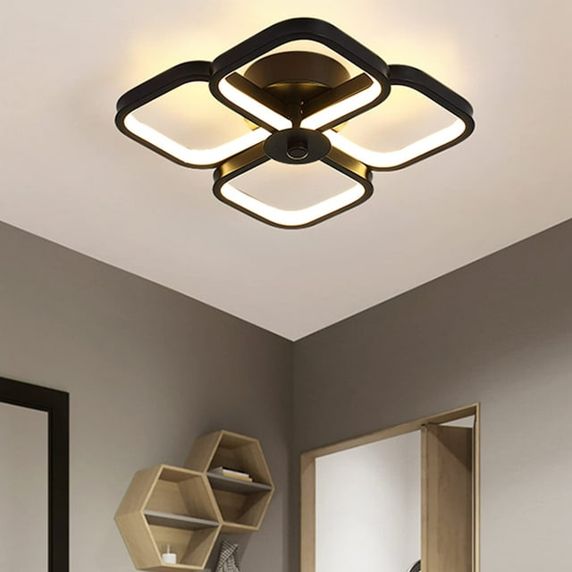 ADISUN Square LED Ceiling Light Black Flush Mount Nordic Style Ceiling ...