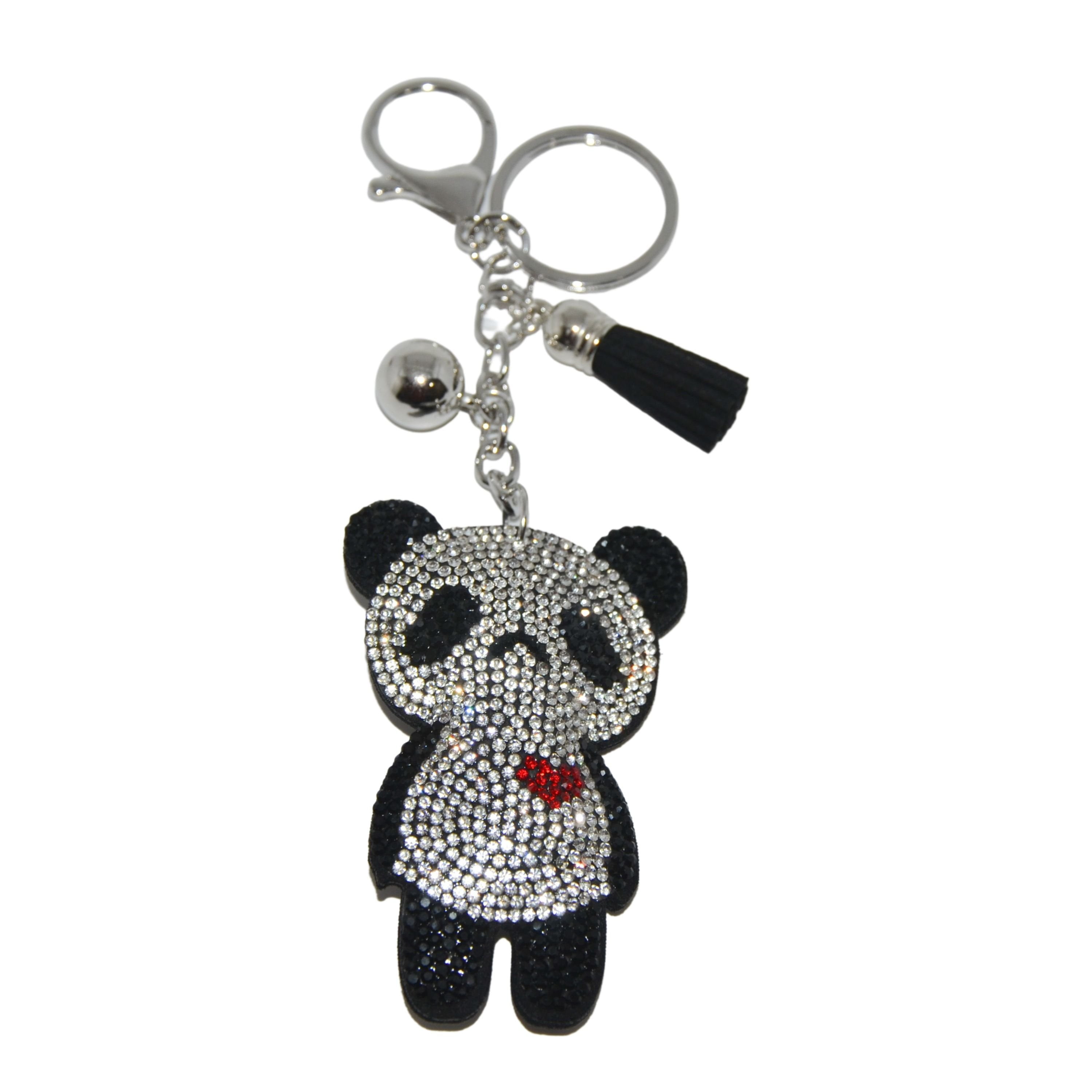 Panda Keychain Bling Backpack Charm Sparkly Bedazzled Rhinestone Panda ...