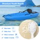 Goplus 6ft Youth Kids Kayak w/Paddle Storage Hatche 4-Level Footrest ...