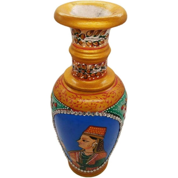 India Meets India Handicraft Flower Vase with Antique Mughal Design ...