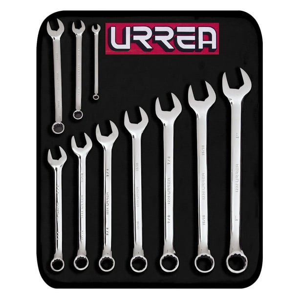 Juego de 10 Llaves Combinadas Pulido Espejo 12 Puntas Pulgadas Urrea 1200G | Bodega Aurrera en línea