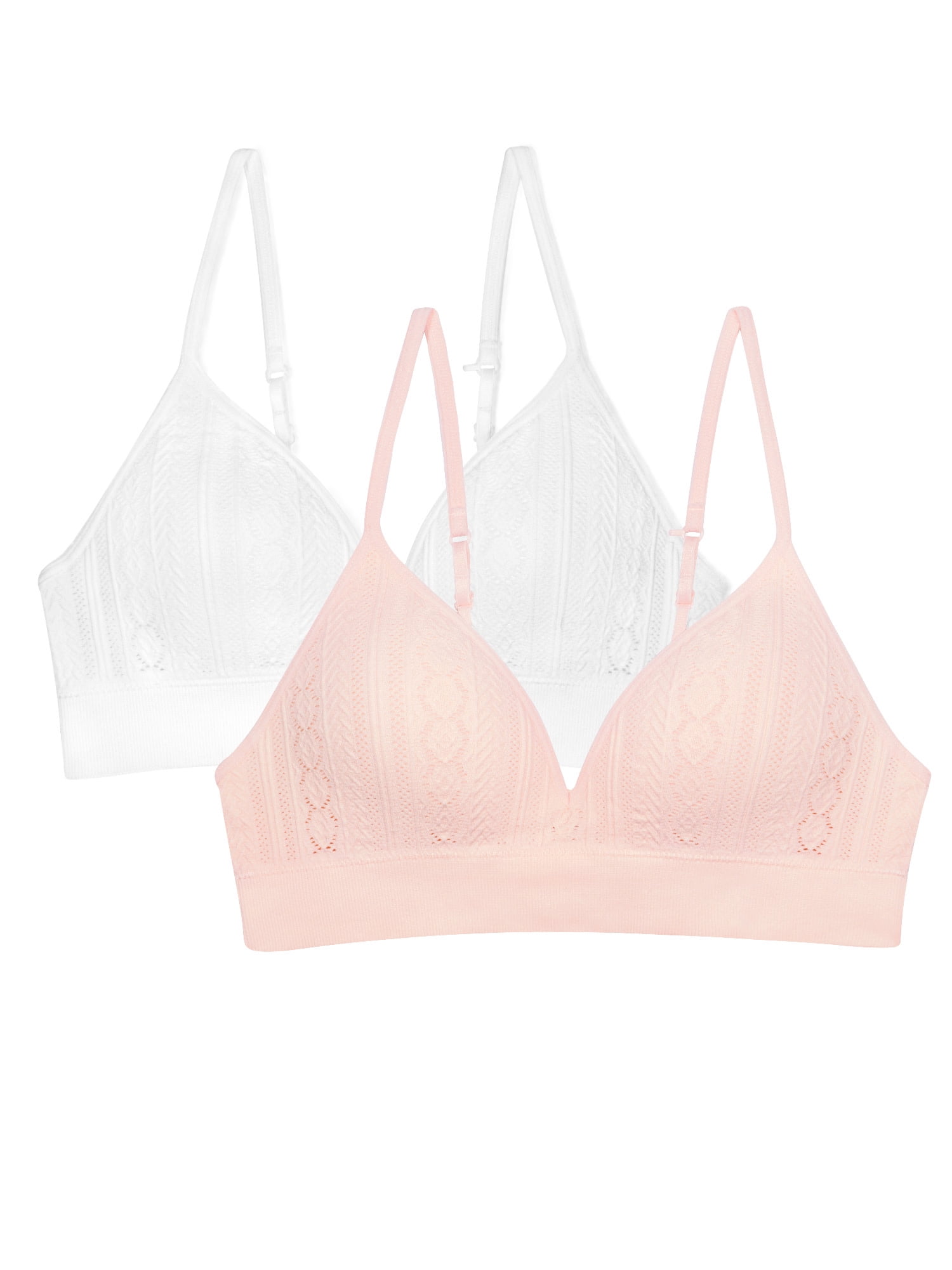 Wonder Nation Girls Seamless Longline Bras, 2-Pack, Sizes 30A-38A ...