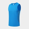 Bosfbaoi Men's Color Block Sleeveless Workout Shirt, Polyester Moisture ...