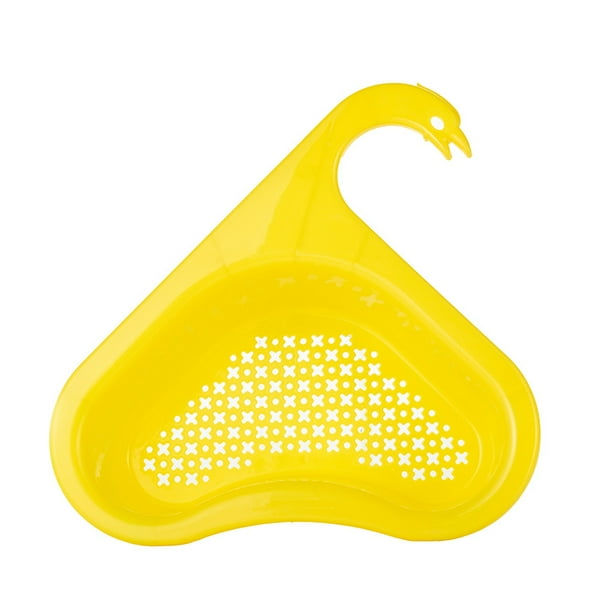 Yellow - Thick Triangle Sink Rack, Swan Shaped Sink Strainer Basket ...