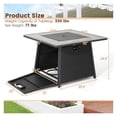 35 Inch Propane Fire Pit Table, Wicker Rattan Outdoor Fireplace with ...