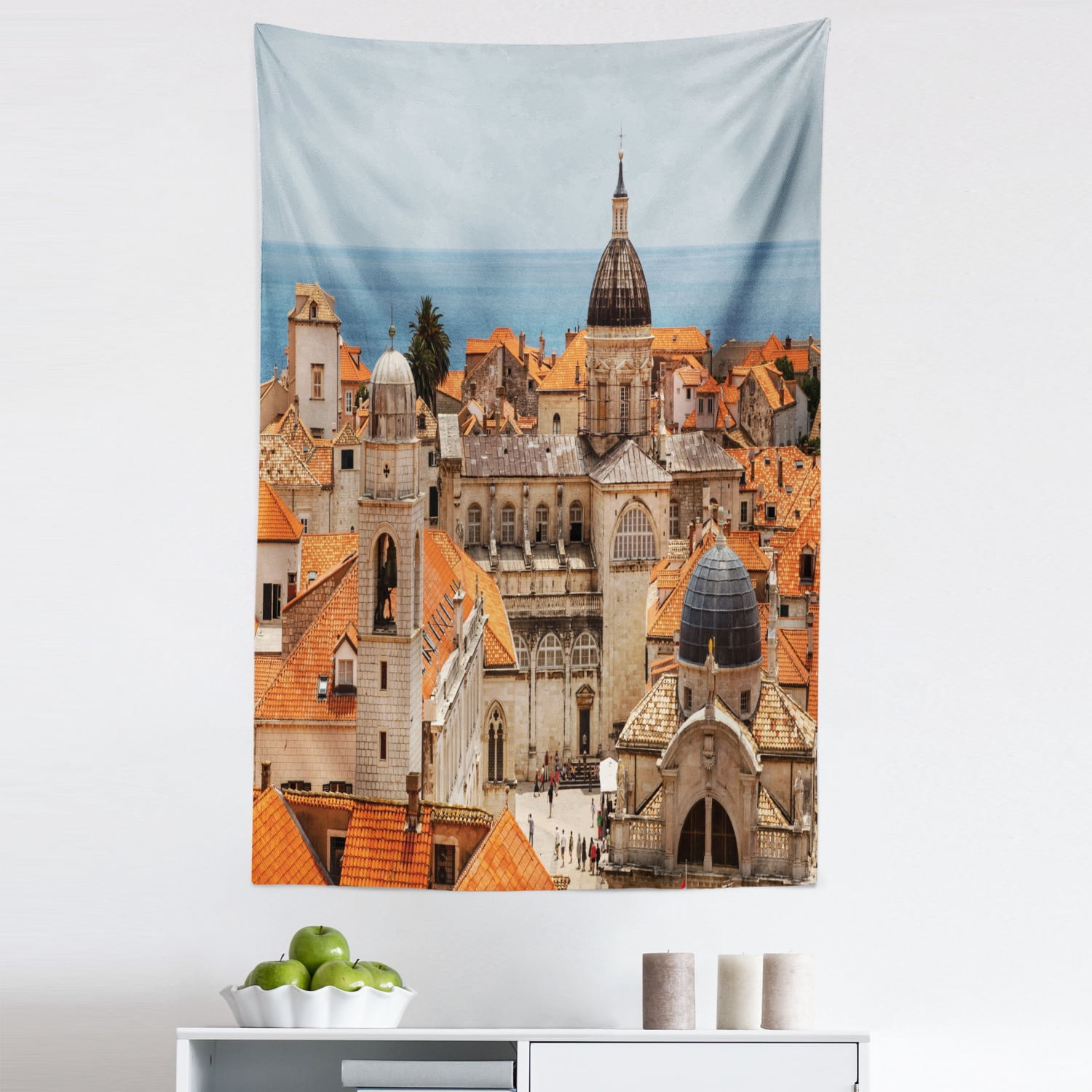 European Tapestry, Aerial View on the Old City of Dubrovnik Walls ...