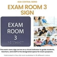ADA CENTRAL SIGNS - 6" X6" Exam Room 3 Sign - ADA Compliant Tactile ...