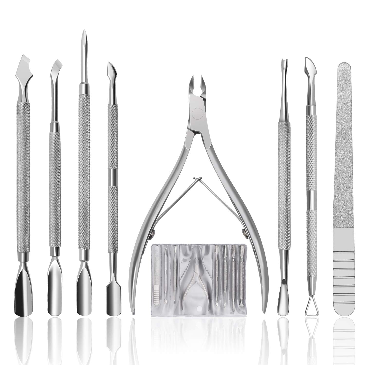 Cuticle Trimmer and Cuticle Pusher Manicure Tools Set, Professional ...