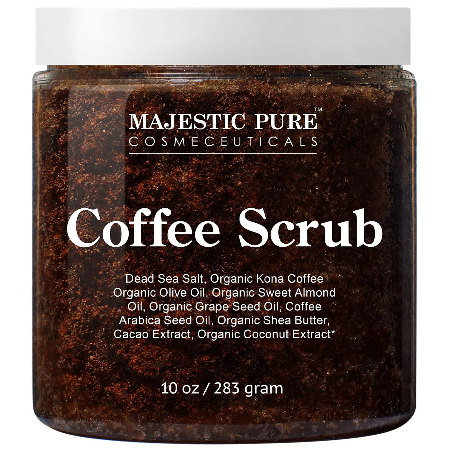 Majestic Pure Arabica Coffee Scrub - All Natural Body Scrub for Skin Care, Stretch Marks, Acne ...