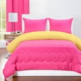 Crayola Hot Magenta and Laser lemon Reversible Comforter Set - Walmart.com