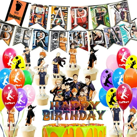 Haikyuu Birthday Party Supplies Theme Party Favors Decorations Banner ...