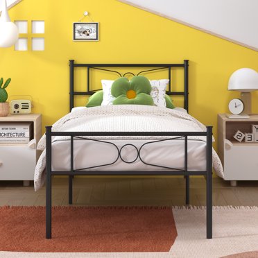 Yoneston 12” Full Size Heavy Duty Metal Platform Bed Frame with Love ...