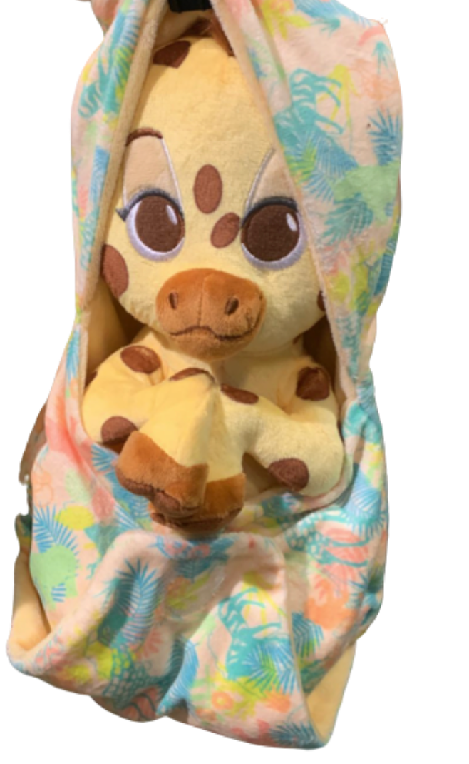 Disney Parks Animal Kingdom Giraffe Babies Plush in a Blanket Pouch New ...