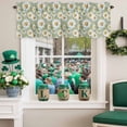 Daisy Flower Valances for Windows, Farmhouse White Floral Green Texture ...