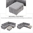 Large L-shaped Sectional Sofa with Storage Space, USB Ports, and Cup ...
