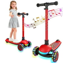 Light Up 3 Wheel Kick Scooter for Kids Toddlers Girls with LED Sync ...