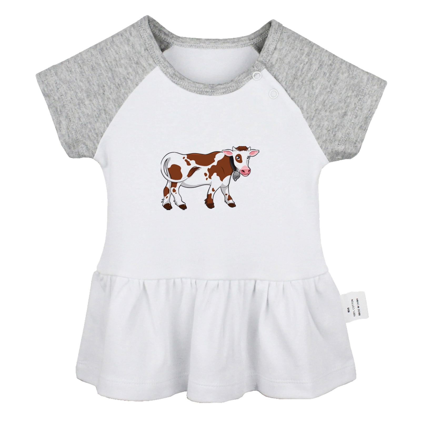 Holy Cow I'm Cute Funny Dresses For Baby, Newborn Babies Animal Cow ...