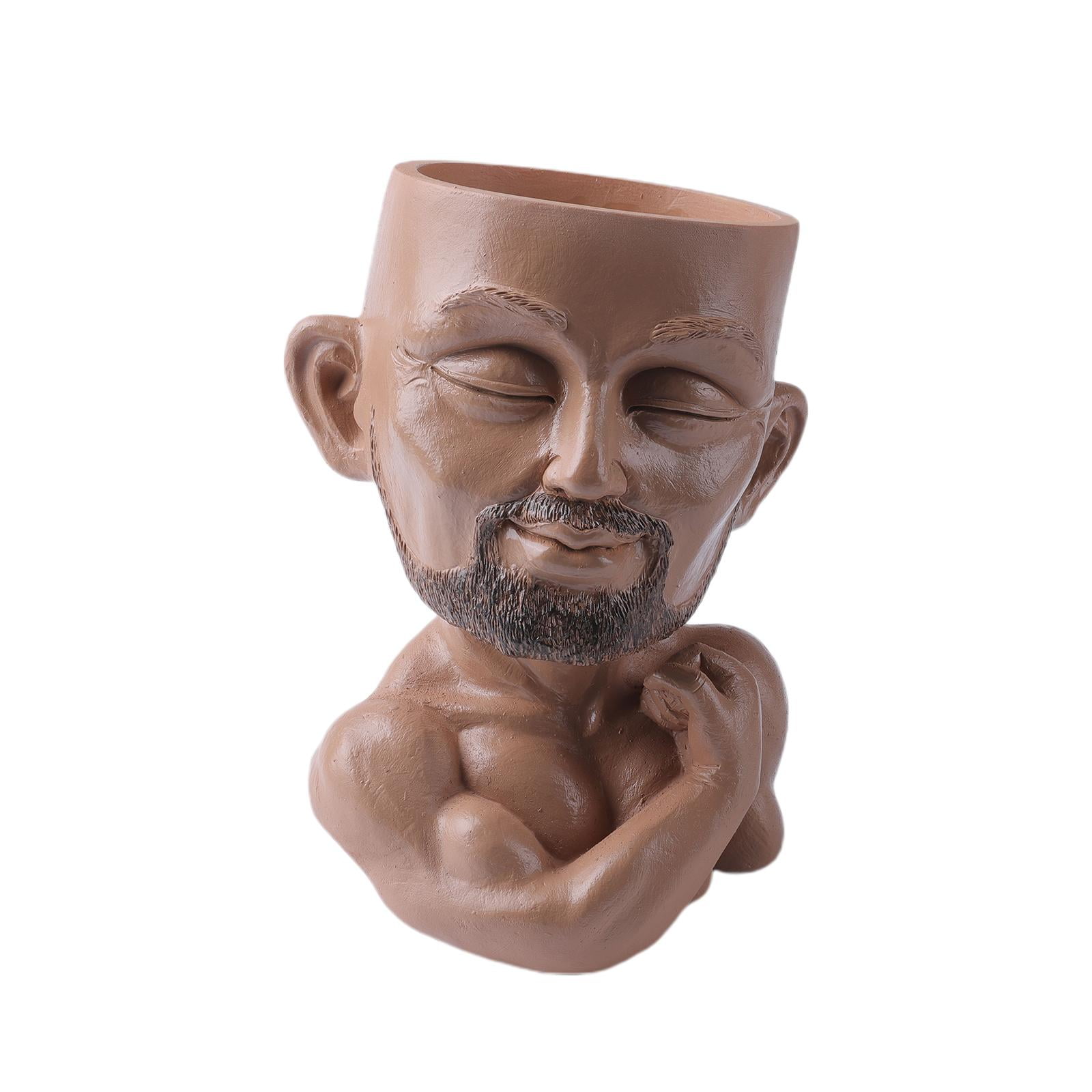 Pot Plants Human Funny Face Flower Pot with Drain Hole Collection Vase ...