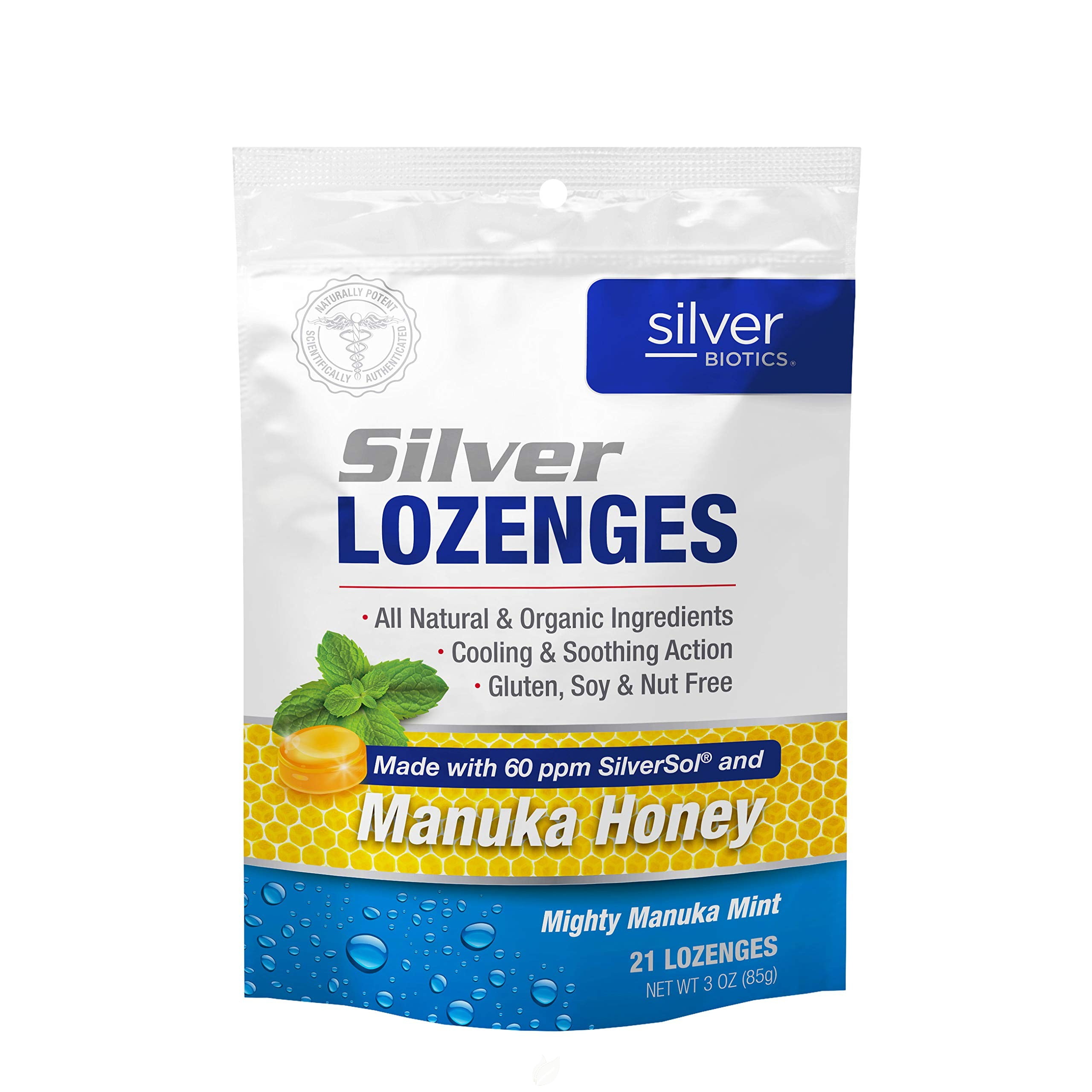 (2 Pack) Silver Biotics Silver Lozenge W/ Manuka Honey 21 Lozenge ...