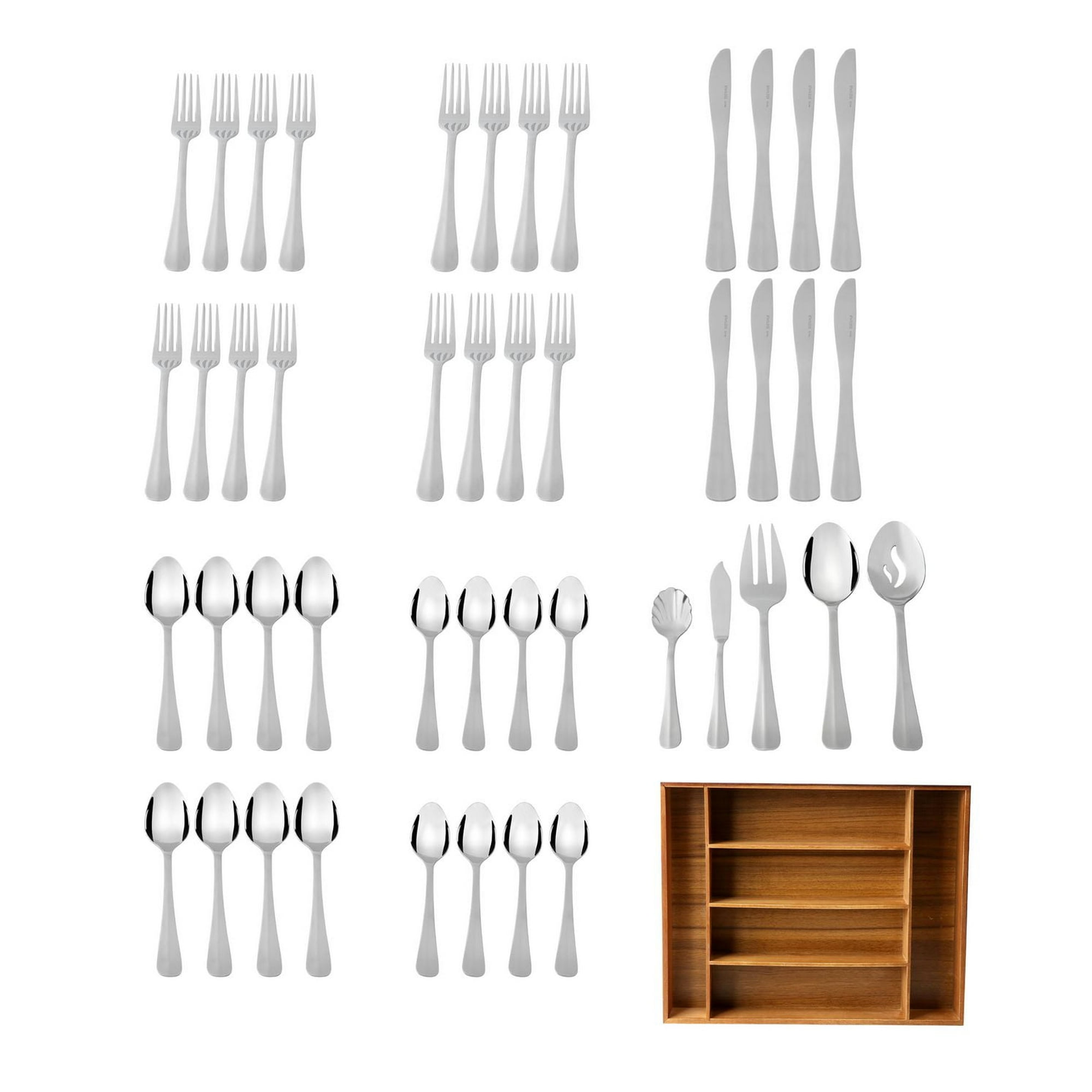 Click here for Mainstays Splendent 46 Piece Stainless Steel Flatw... prices