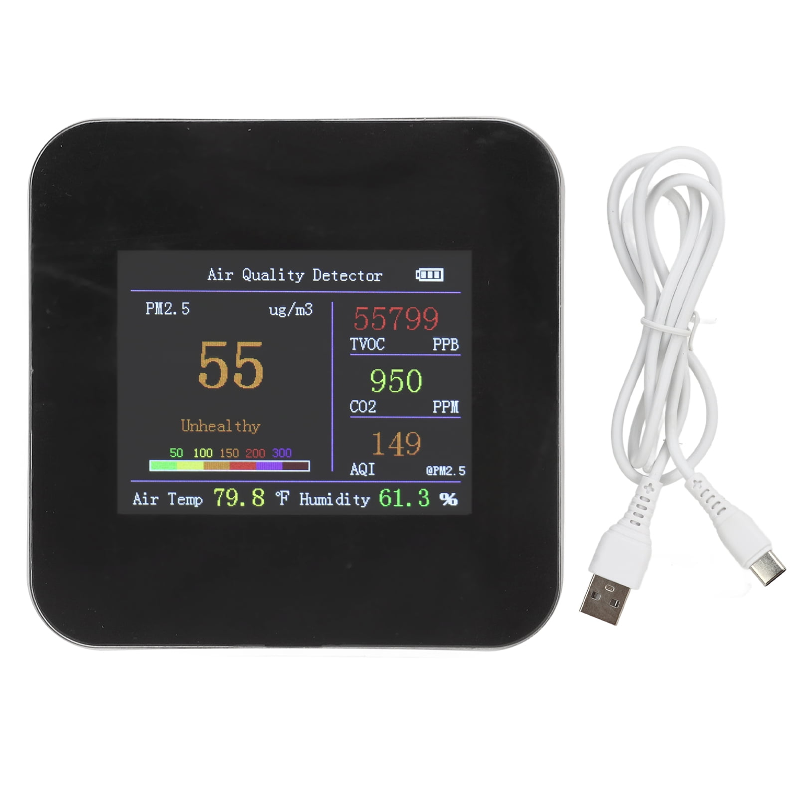 Monitor de calidad del aire con sensor de PM2.5 y CO2, comprobador de ...