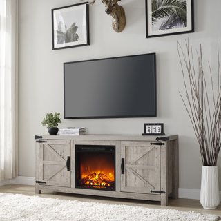 South Shore Balka TV Stand, Rustic Oak and Faux Rattan - Walmart.com