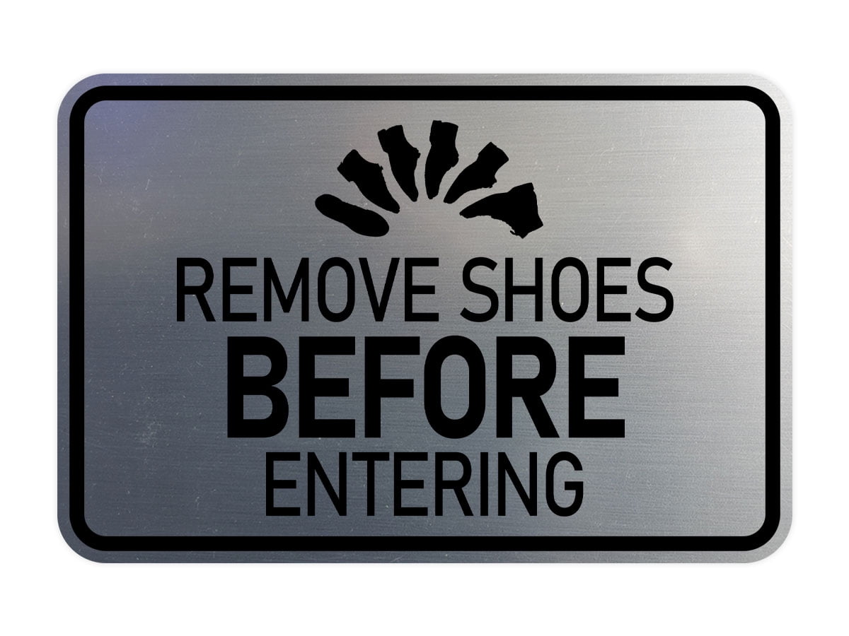 Signs ByLITA Classic Framed Remove Shoes Before Entering Sign (Brushed ...